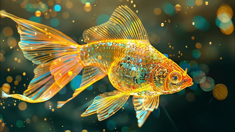 Golden Fish Swimming Underwater Environment in Slow Motion Stock Video ...