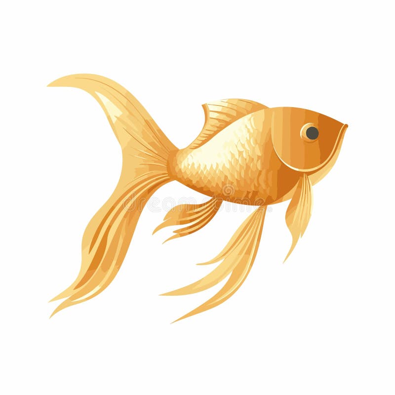 Golden Fish Vector Flat Minimalistic Isolated Illustration Stock Image ...