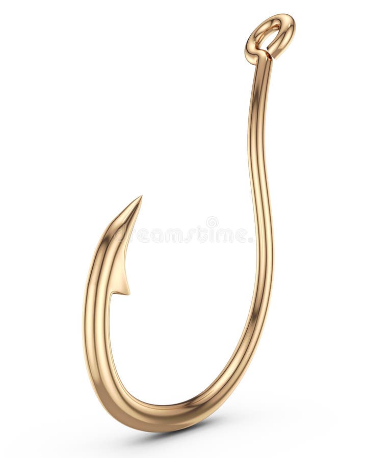 Gold Fishing Hook stock vector. Illustration of tackle - 13207797