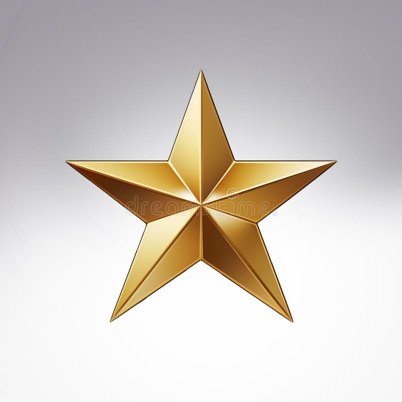 Golden Five-pointed Star on a Gray Background Stock Illustration ...