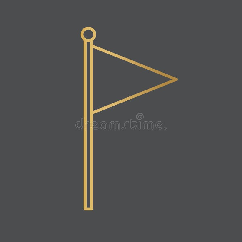 Set of golden flag icon stock vector. Illustration of gold - 169294229