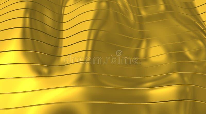 Golden Flag with Stripes To the Wind Stock Illustration - Illustration ...