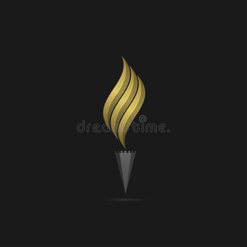 Golden flame logo template stock vector. Illustration of champion ...