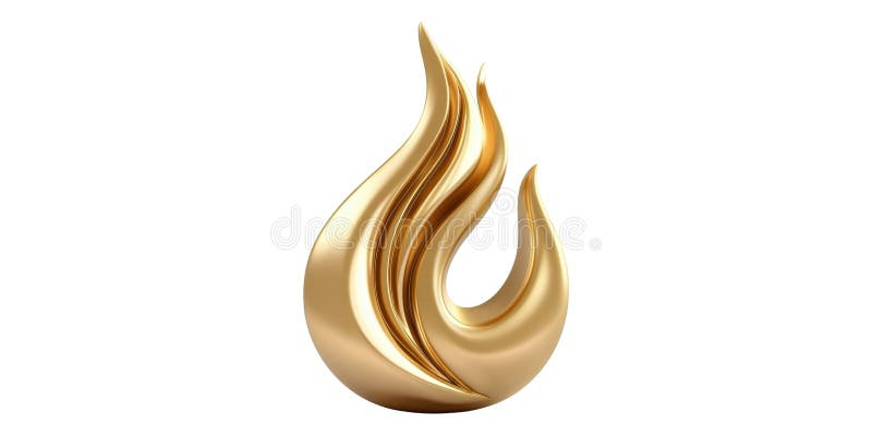 Golden Flame Symbol Isolated on Transparent Background Stock Image ...