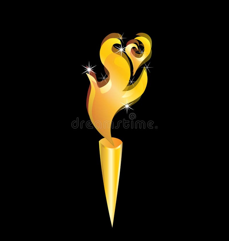 Golden Flame Wave stock illustration. Illustration of abstract - 4497216