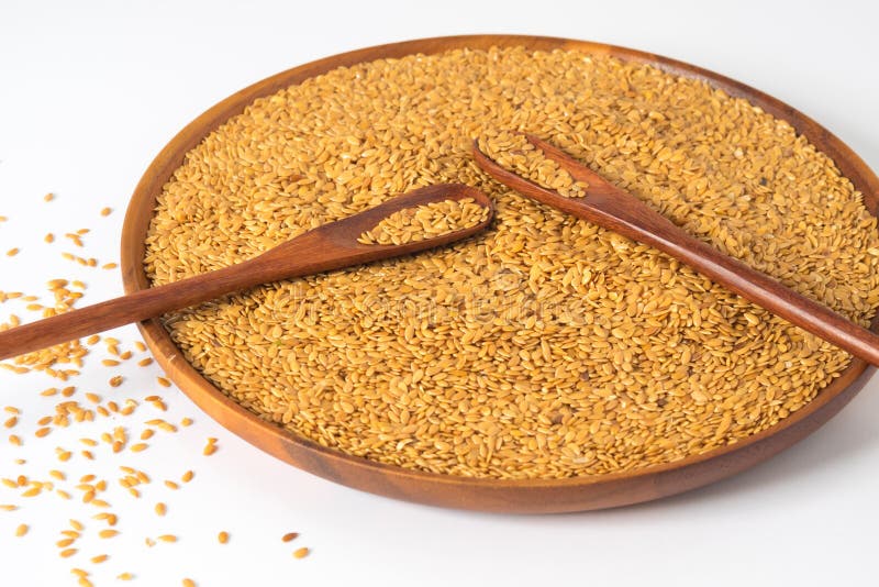 Golden Flax Seed Or Linseed Stock Photo - Image of detail, agriculture ...