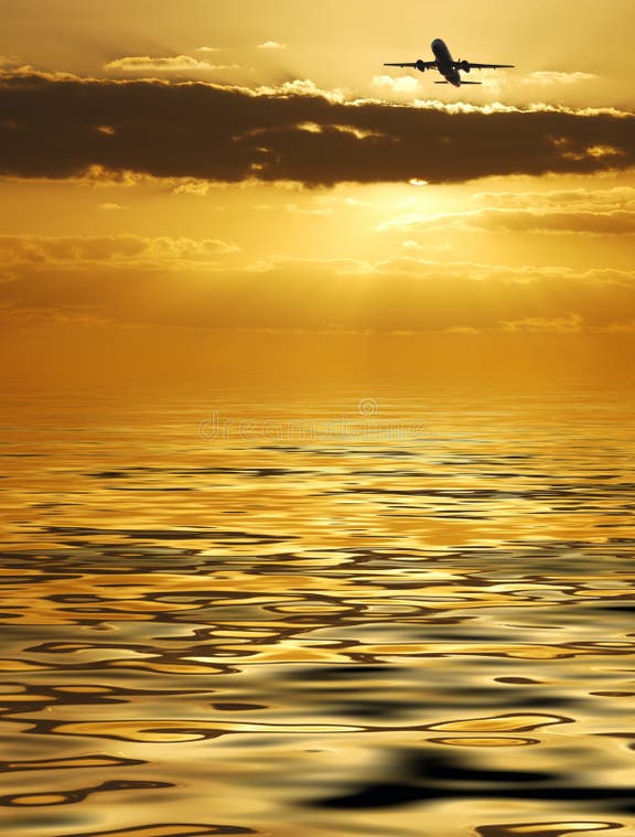 Golden flight stock image. Image of sunrise, calm, black - 2524385