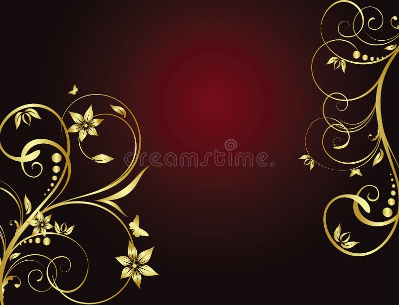 Red Gold Lace Background stock vector. Illustration of line - 4415112
