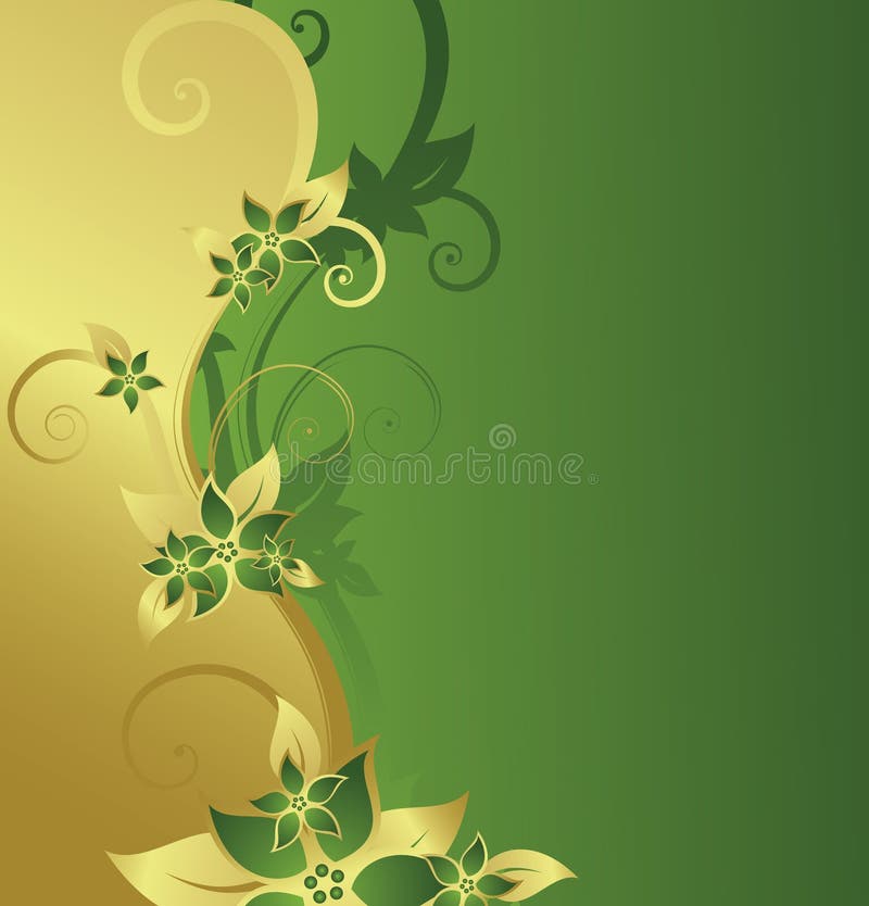 Golden floral frame stock vector. Illustration of retro - 8735742