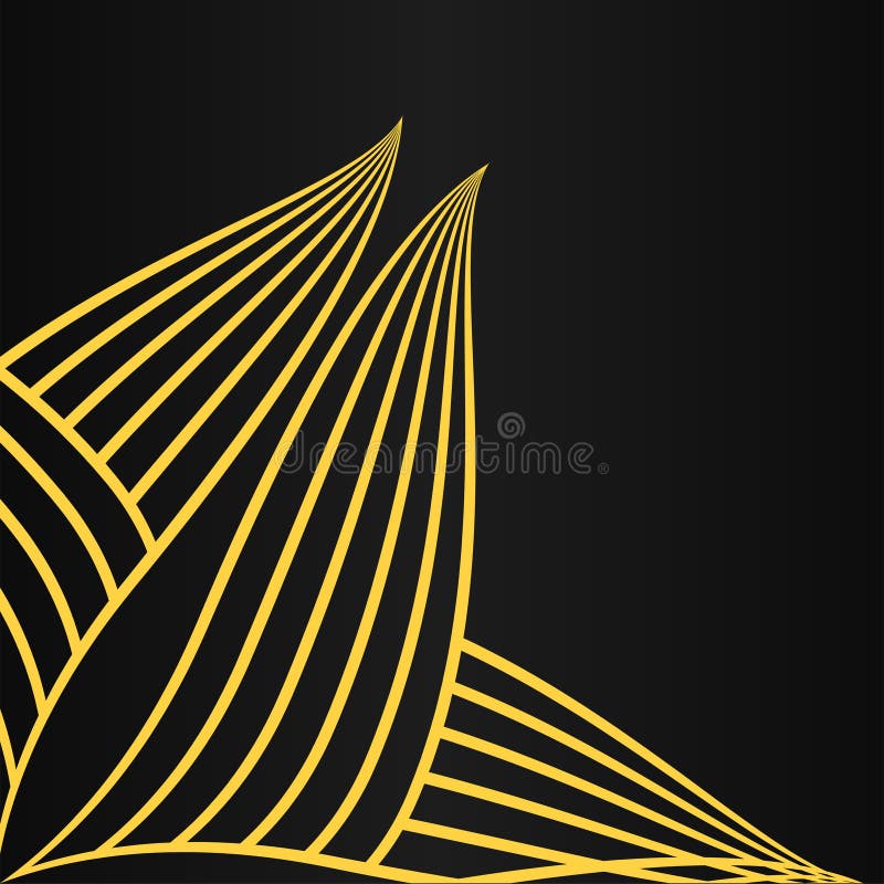 Golden Floral Frame Corner Decoration on Black Background Stock Vector ...