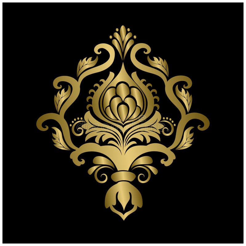 Golden Floral Ornament Vintage Decorative Vector Ilustration Stock ...