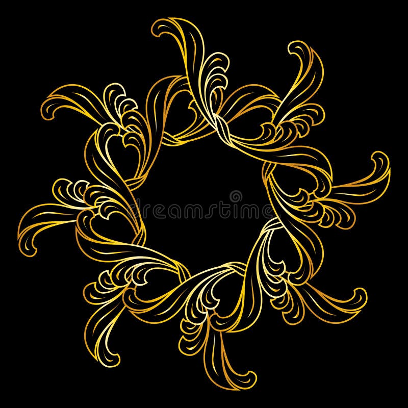 Golden floral pattern stock illustration. Illustration of decoration ...