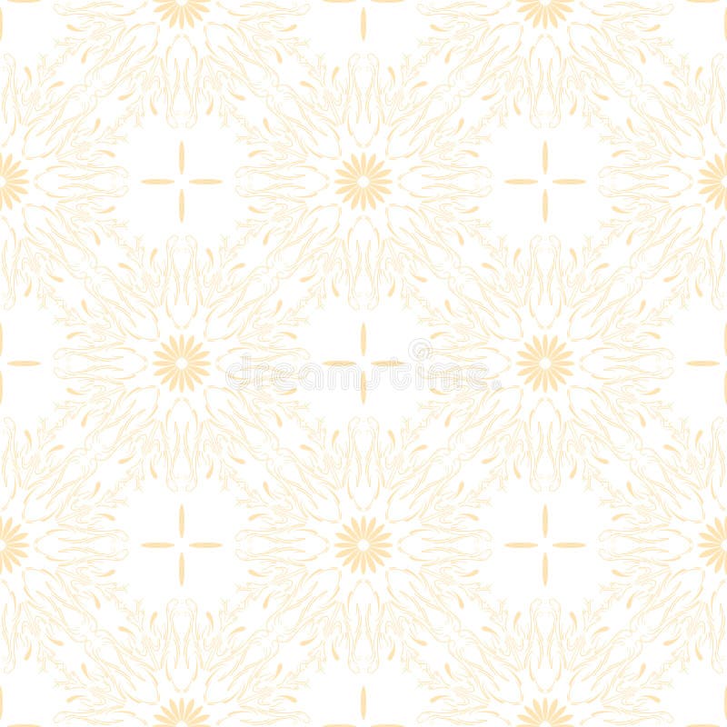 Golden Floral Pattern on White Background. Vector Stock Vector ...