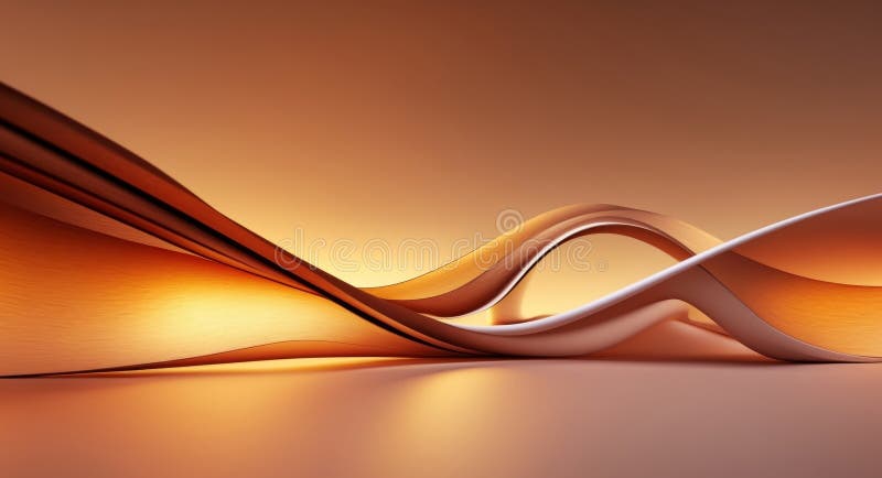 Golden Flow Abstract Design, Elegant Curves and Gradient Background ...