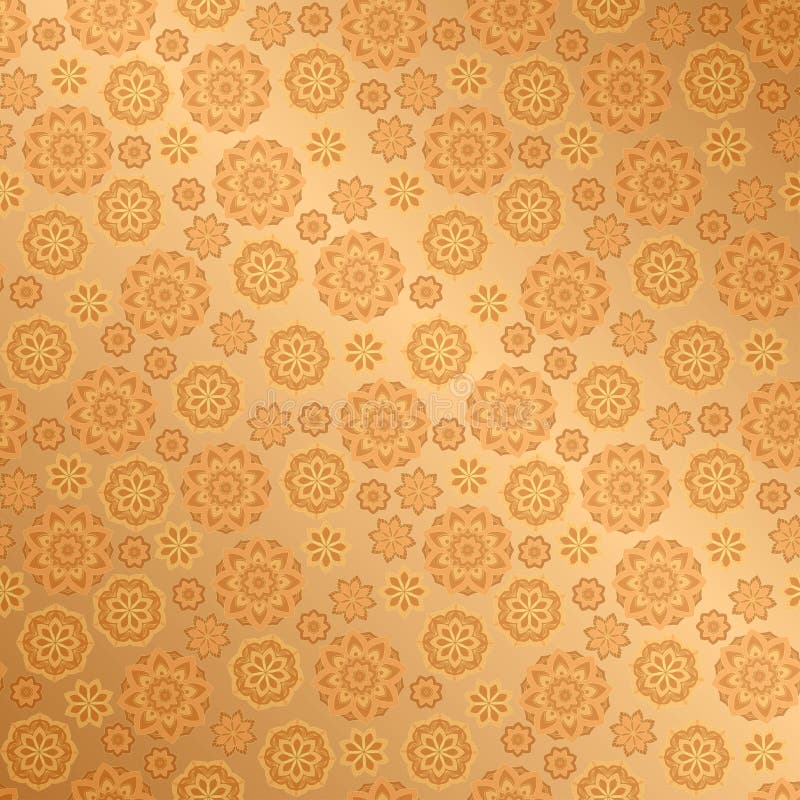 Golden flower pattern stock illustration. Illustration of floral - 32910755