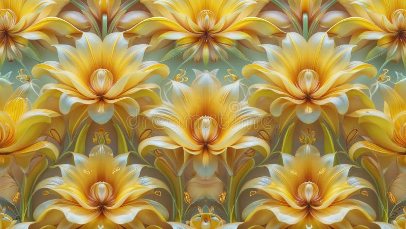 Golden Flower Pattern Creating a Stunning Visual Effect Stock ...