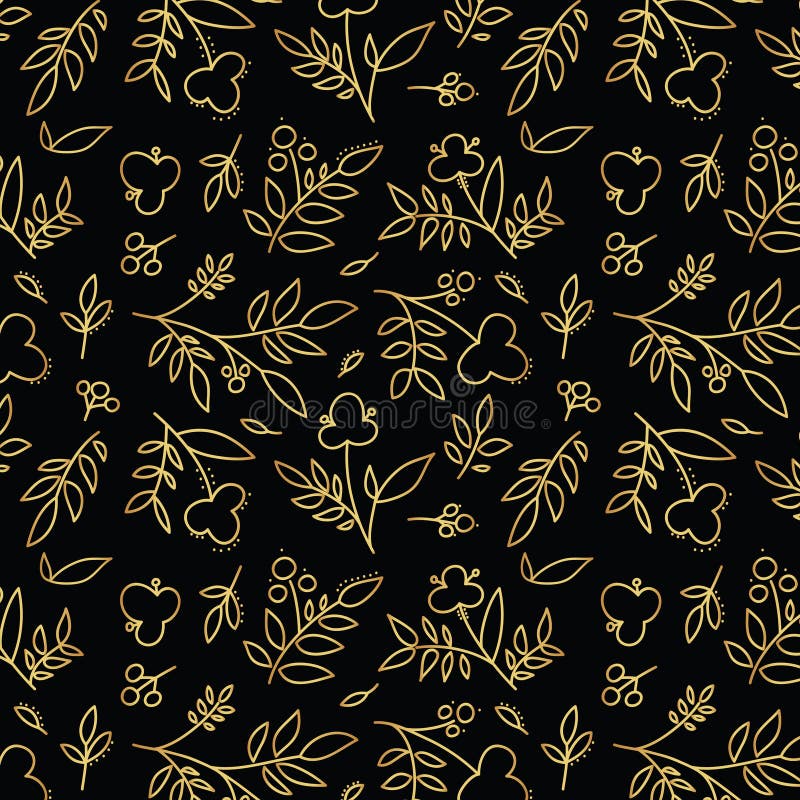 Golden flower pattern stock vector. Illustration of decor - 127592919