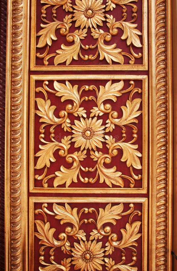 Golden flower repeat stock image. Image of traditional - 10609599