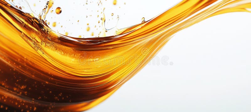 Golden Fluid Splash. Abstract Wave of Liquid Gel with Shallow Depth of ...