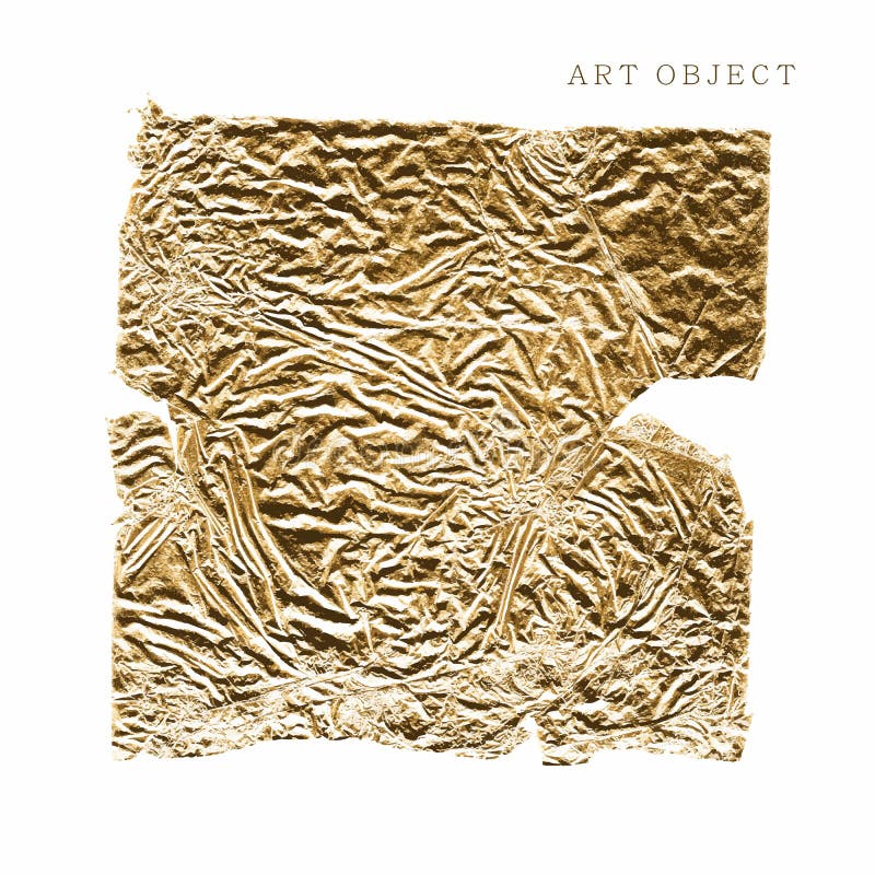 Golden Foil Grunge Texture. Rumpled Metallic Paper with Torn Edges ...