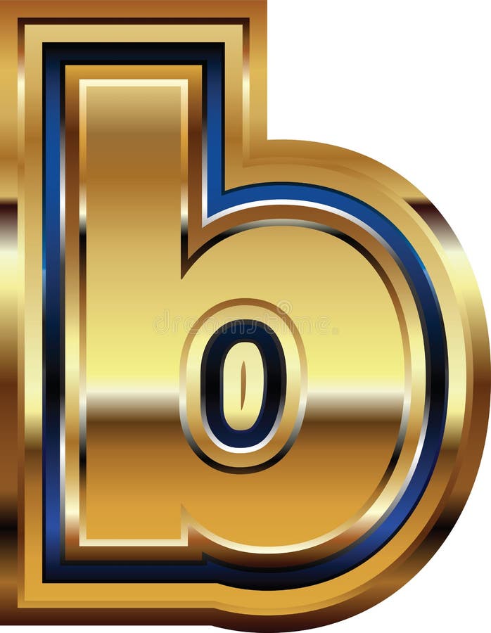 Golden Font Letter b stock vector. Illustration of artistic - 100613772