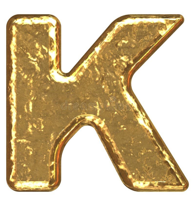 Golden font. Letter K. stock illustration. Illustration of reading ...