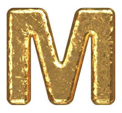 Golden font. Letter M. stock illustration. Illustration of message ...