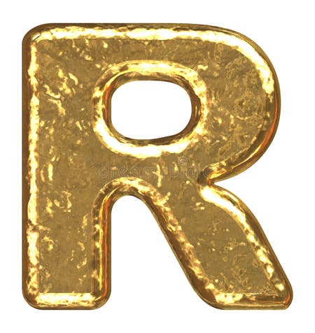 Golden font. Letter R. stock illustration. Illustration of alphabet ...