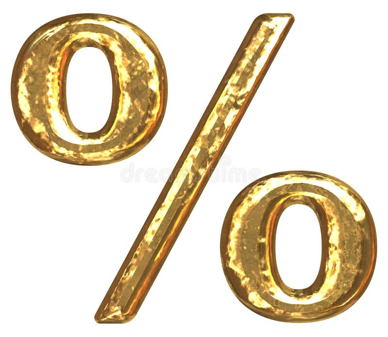 Golden font. Percent sign stock illustration. Illustration of print ...