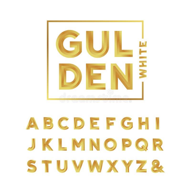 Golden Font. Vector Alphabet with Gold Effect Letters. Stock Vector ...