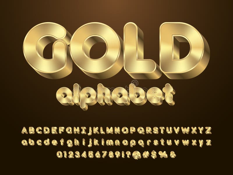 Golden font stock vector. Illustration of typeface, text - 198939504