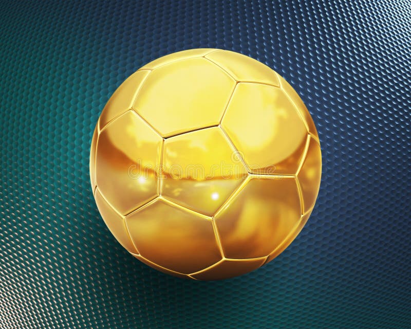 Golden Football - Soccer Ball with Star Pattern Isolated on White Stock ...