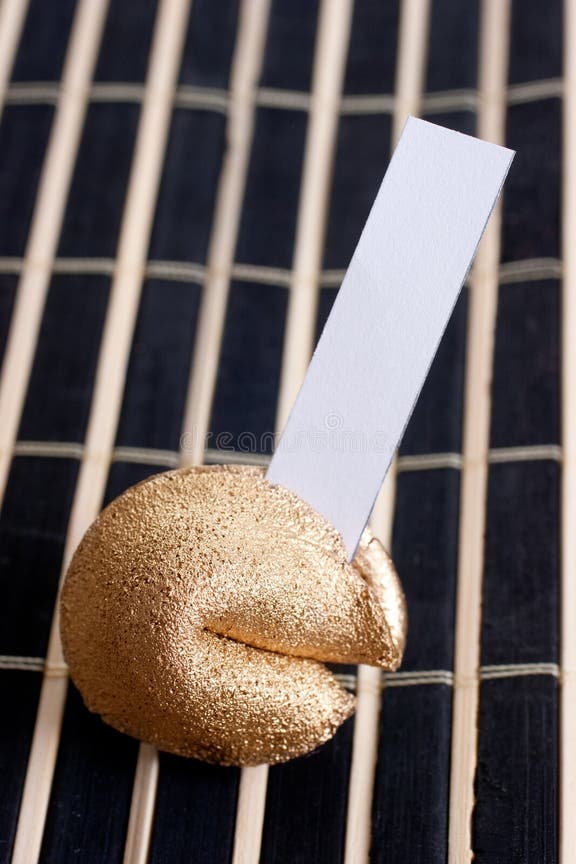 Golden fortune cookie stock photo. Image of idea, paper - 22314402
