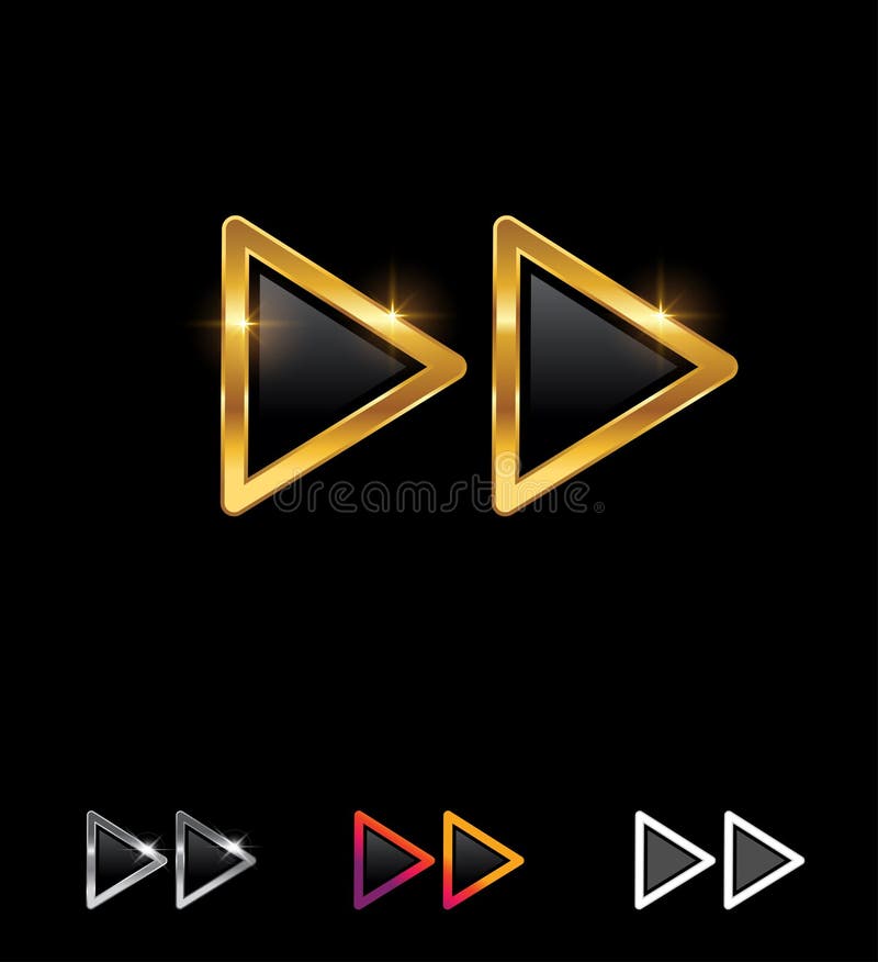 Forward button. stock vector. Illustration of glass, rectangle - 4823467