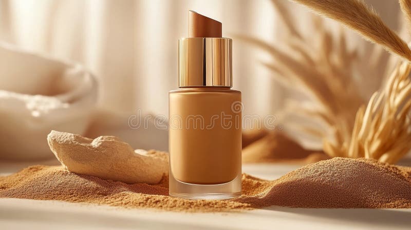 Golden Foundation in Sandy Studio Stock Illustration - Illustration of ...