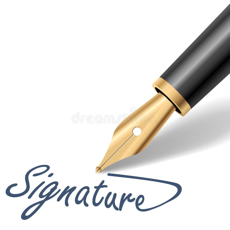 Golden fountain pen stock vector. Illustration of business - 52716753