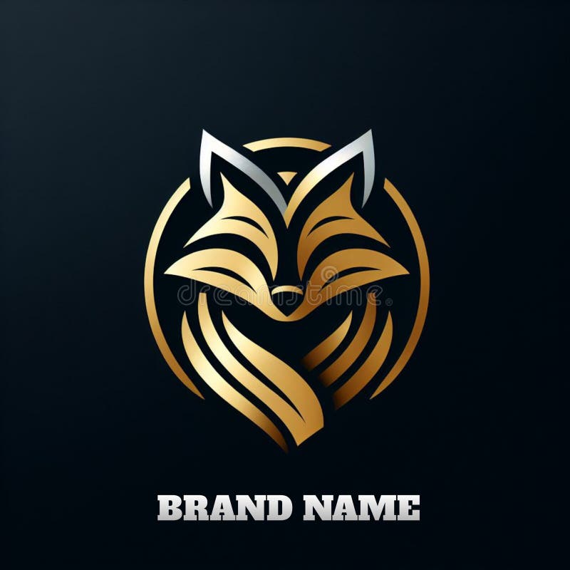 Golden Fox Head Logo Design Stock Vector - Illustration of logotype ...