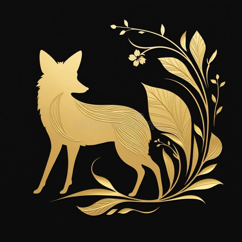 Golden fox logo stock illustration. Illustration of head - 334657961