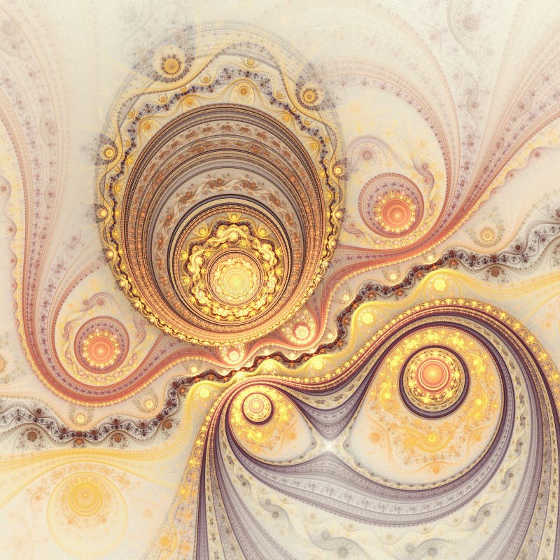 Golden fractal machine stock illustration. Illustration of concept ...