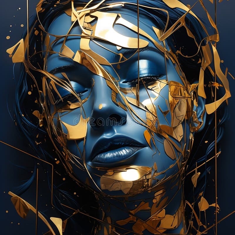 Golden Fragments of Human Essence AI Generated Pictures Stock ...