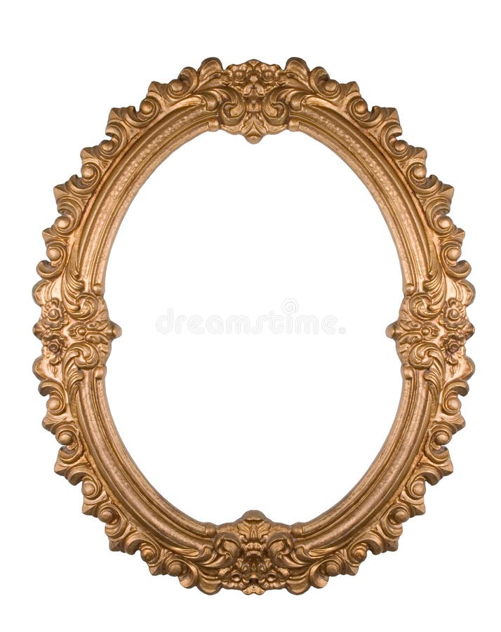 Decorative Oval Picture Frame Stock Photo - Image of fancy, brass: 1368928