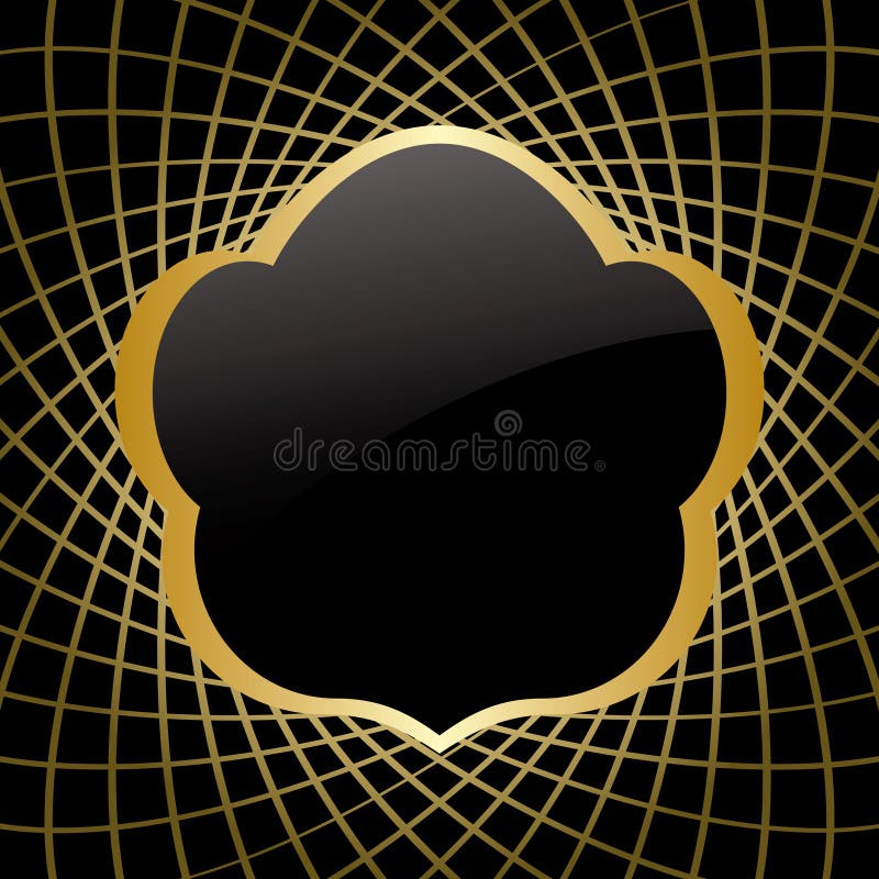 Golden Frame on Black Background - Vector Stock Vector - Illustration ...