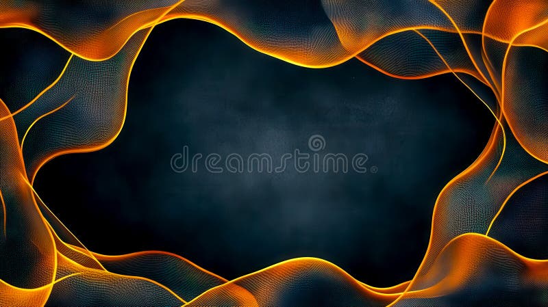 Golden Frame Border Flowing Lines Dark Background Stock Photos - Free ...