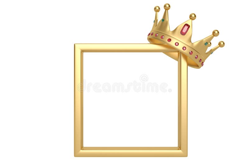 Golden Frame with Crown. 3D Illustration. Stock Illustration ...