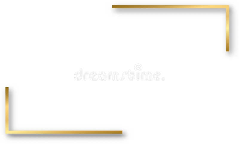Golden Frame Elements. Gold Angles Border on Transparent Background ...