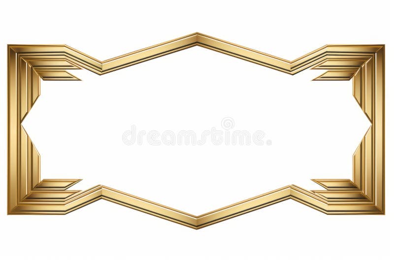 A Golden Frame with an Empty Space in the Middle Stock Illustration ...