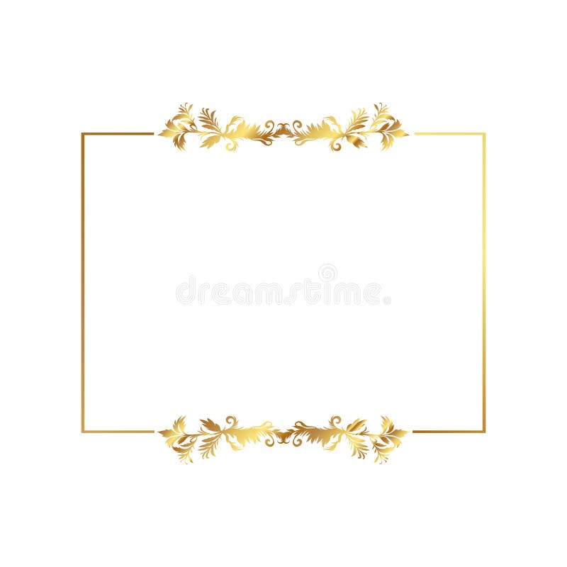 Golden Frame with Floral Embellishments for Invitations and ...