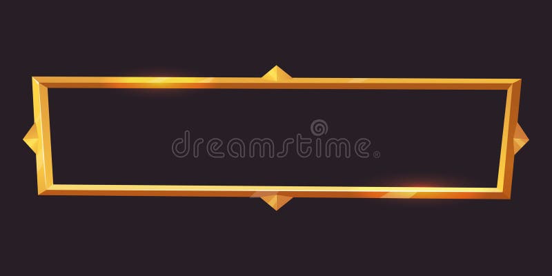 Golden Frame Game Medieval Menu, User Interface Shiny Border. Empty ...