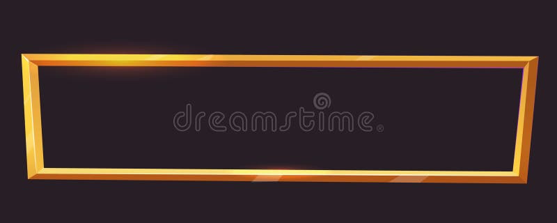 Golden Frame Game Medieval Menu, User Interface Shiny Border. Empty ...
