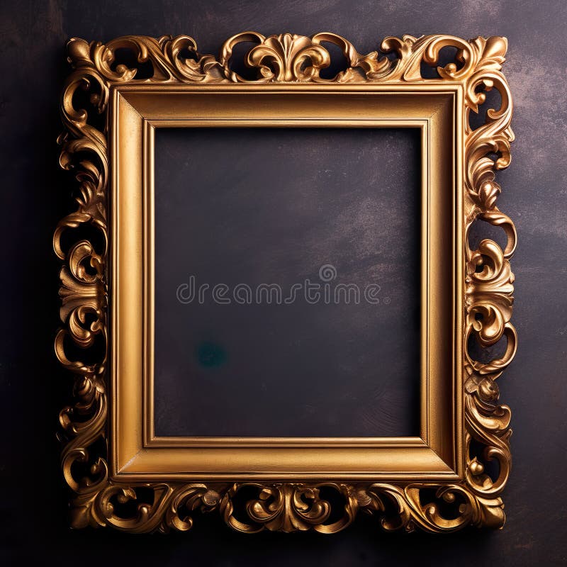 A Beautiful Golden Frame Generated by Artificial Intelligence Stock ...